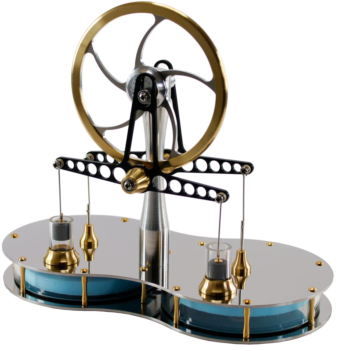 Twin Cylinder Stirling Engine (SILVER ASSEMBLED) - From Gyroscope.com