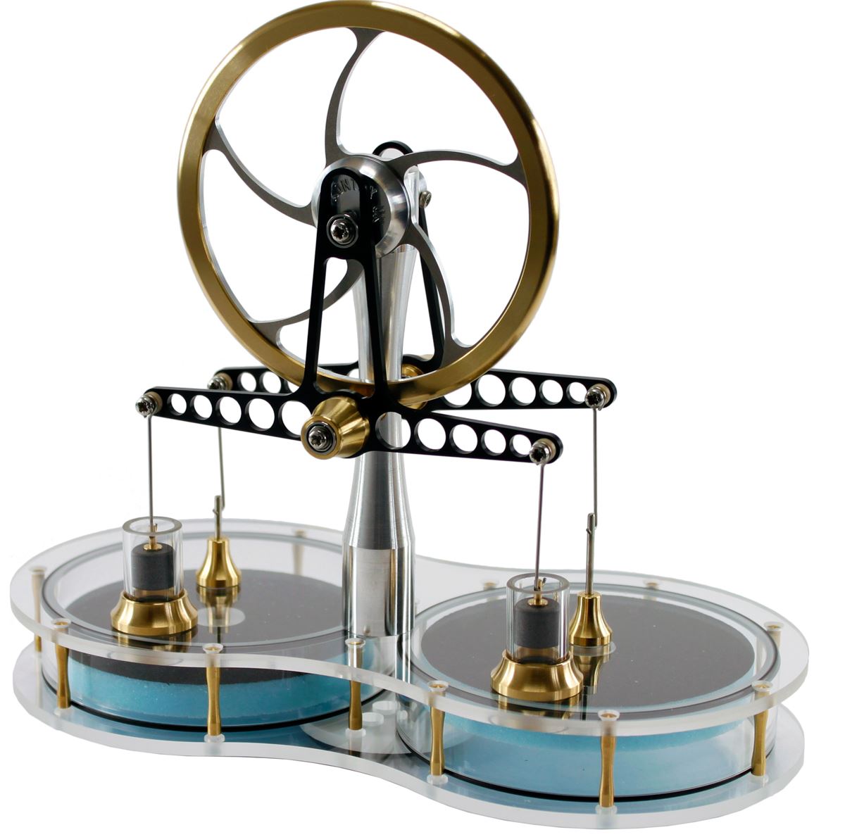 Twin Cylinder Stirling Engine (SOLAR ASSEMBLED) - From Gyroscope.com