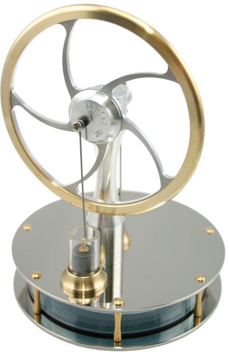Precision Stirling Engine (SILVER ASSEMBLED) - From Gyroscope.com